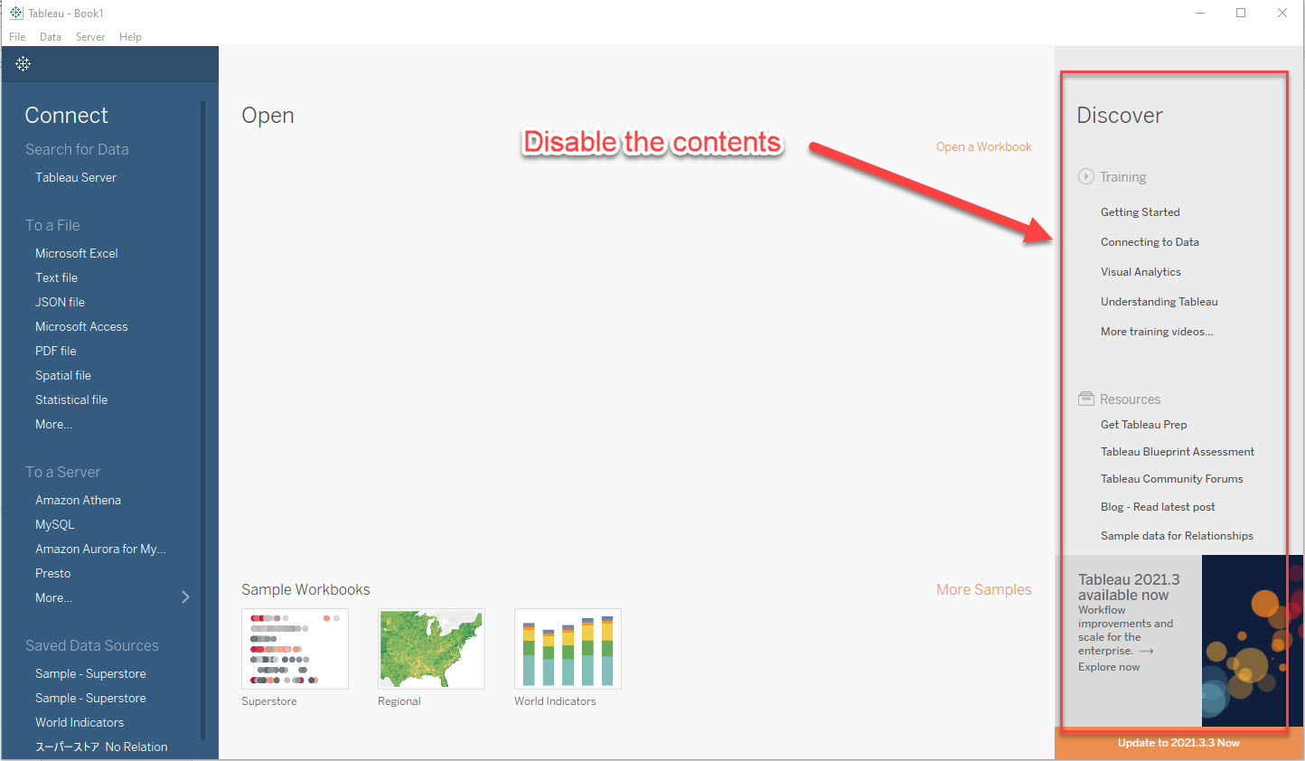 How To Disable The Discover Pane For Tableau Desktop And Tableau Prep Tableau Software
