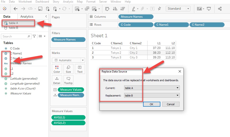 How To Keep Geographic Roles While Replacing Data Source Tableau Software 2315