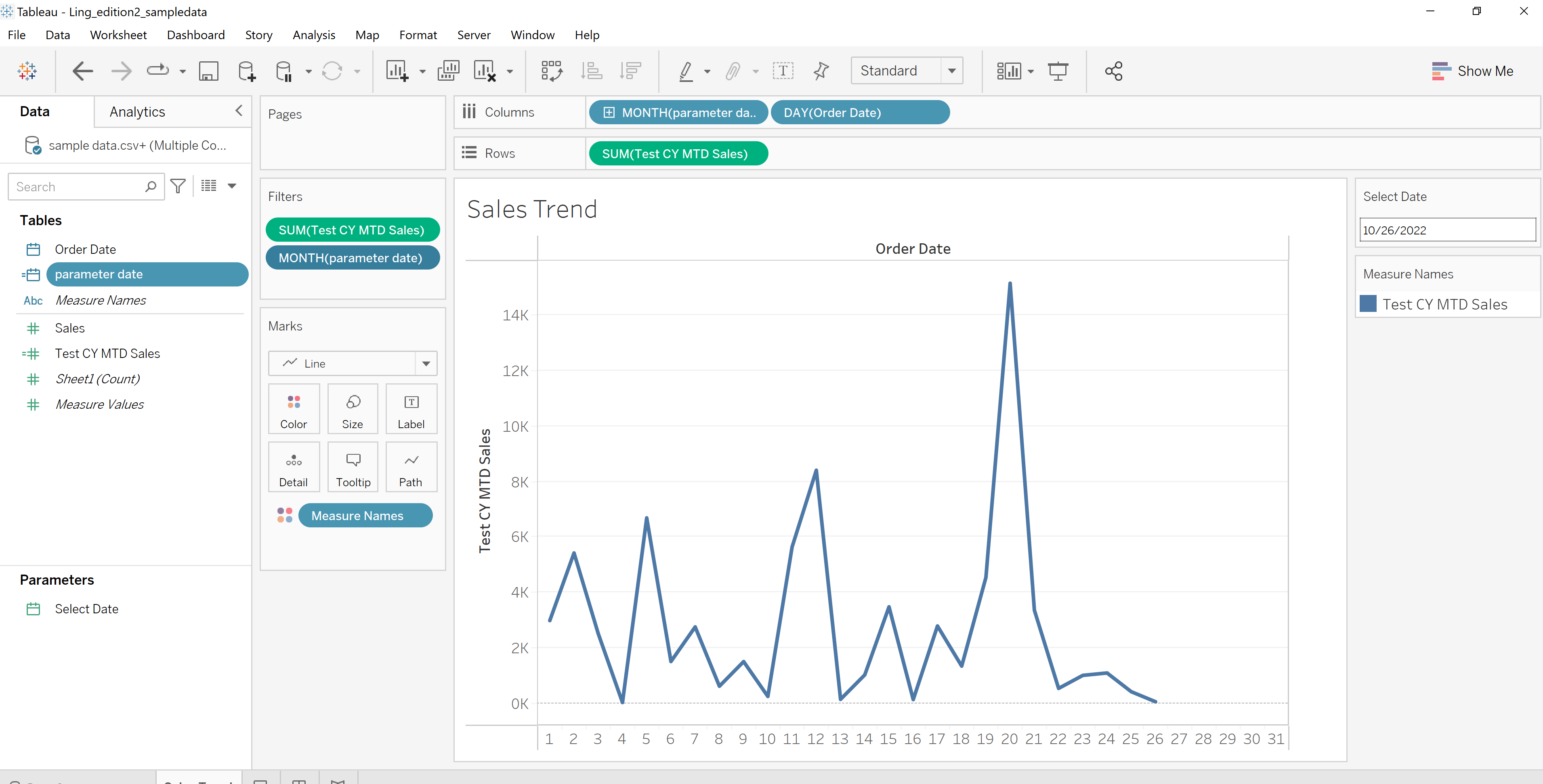 How To Show Exact Days For Selected Month On X Axis And The Line Graph