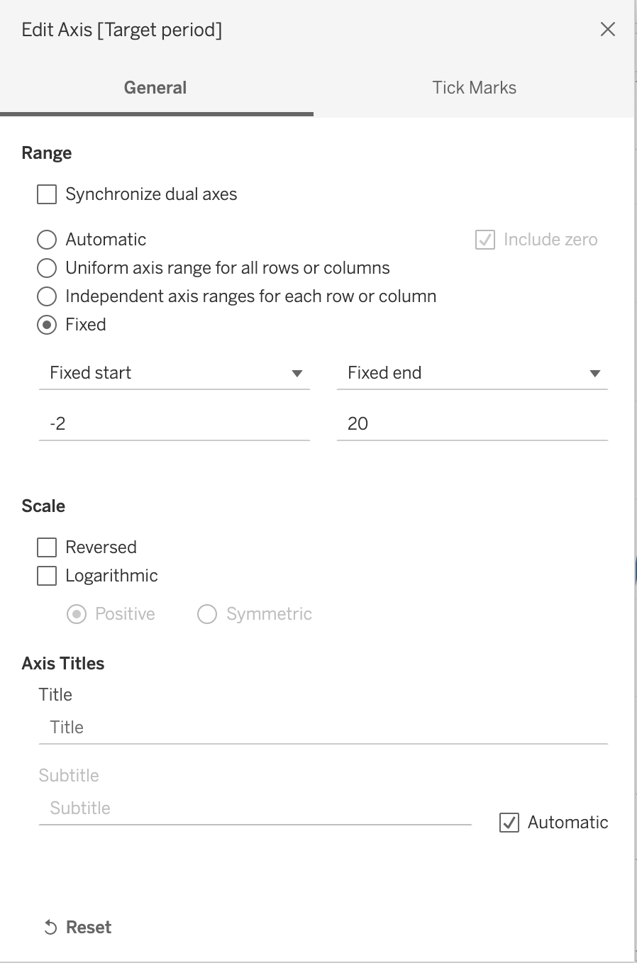 矢印付きの直線を使用してターゲット期間を示す方法 Tableau Software