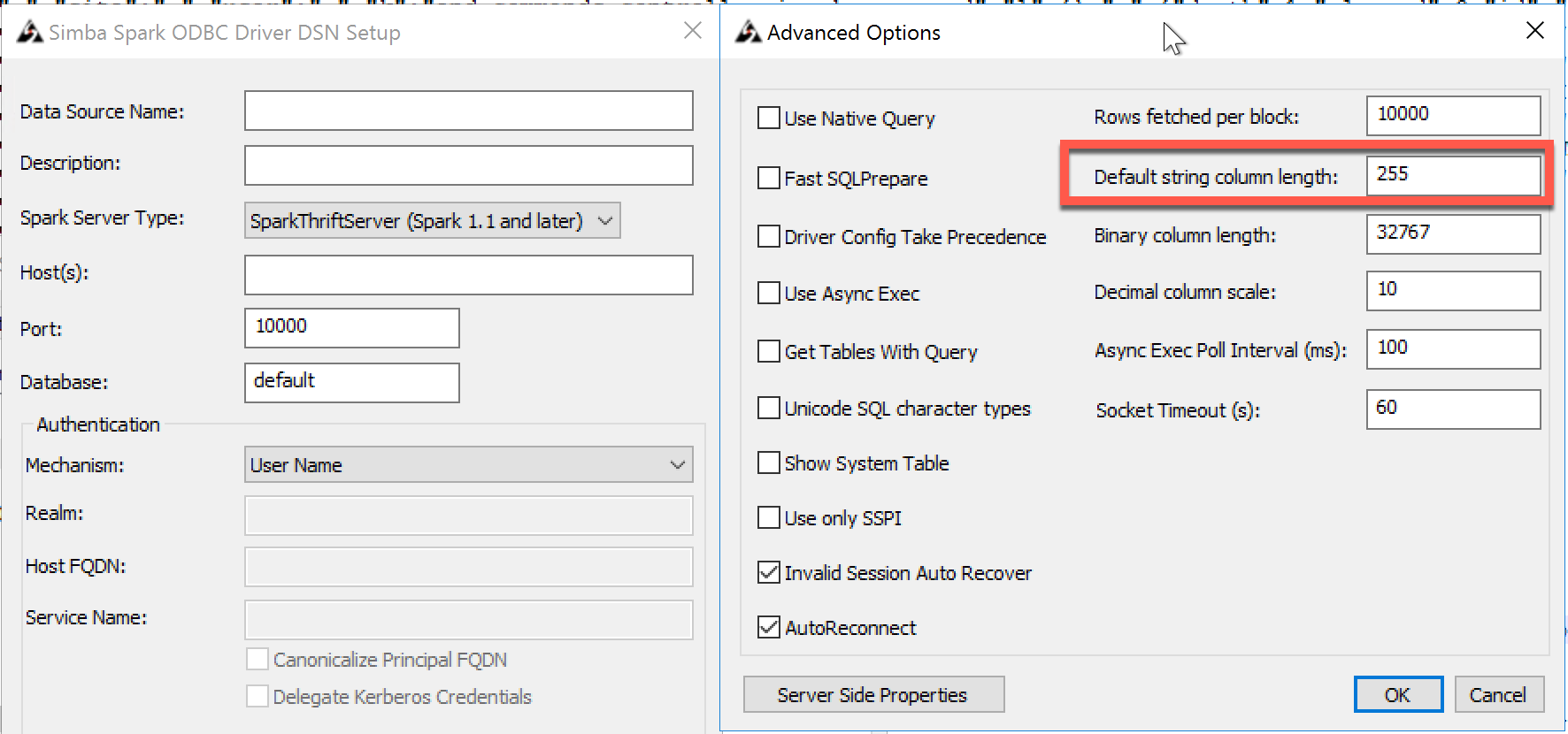 String Fields In Database Have More Than 255 Characters Are Truncated When Connecting To 