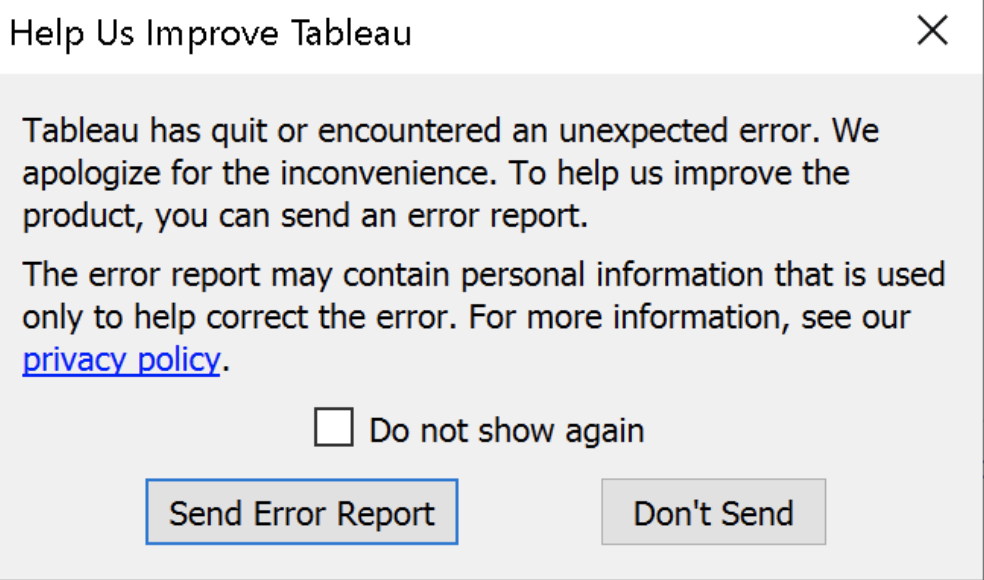 Send An Error Report Message Repeatedly Appears When Opening A Workbook
