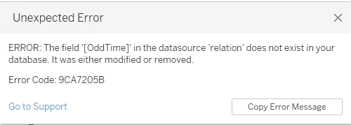 Error The Field [xxx] In The Datasource Xxx Does Not Exist In Your Database It Was Either