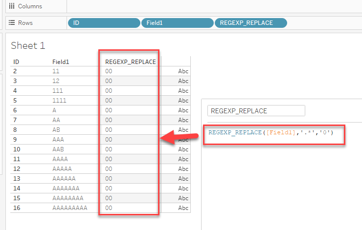 Regular Expression Replacement Returns Unexpected Results When Using Pattern Tableau Software