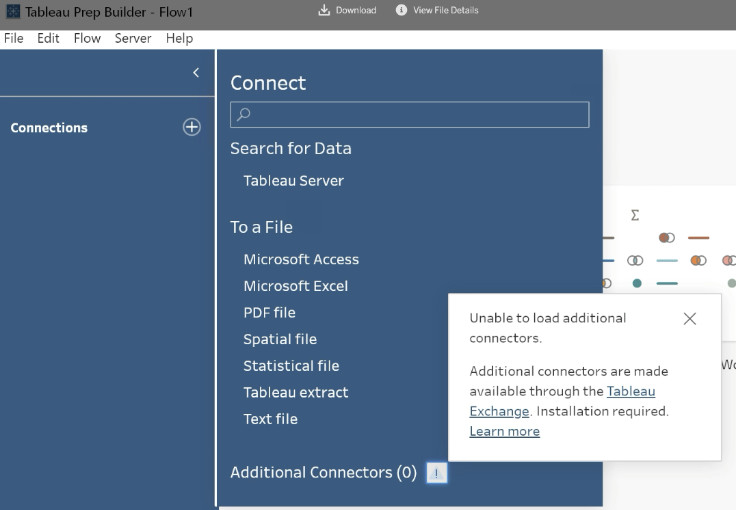 Tableau Prep Builder Connect To Server And Various Connectors Not